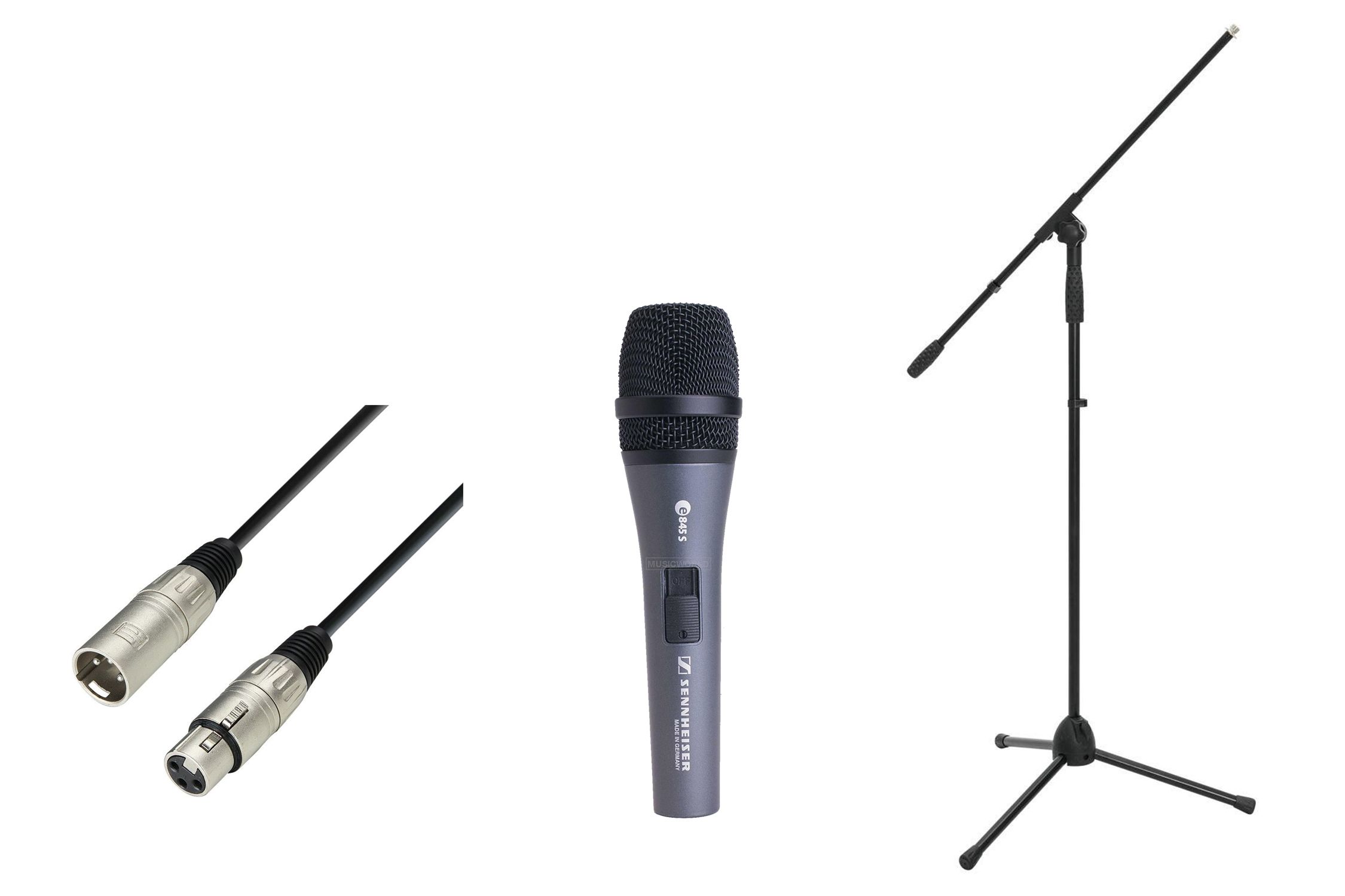 Sennheiser e 845 S Bundle - Vocal microphone with stand & cable