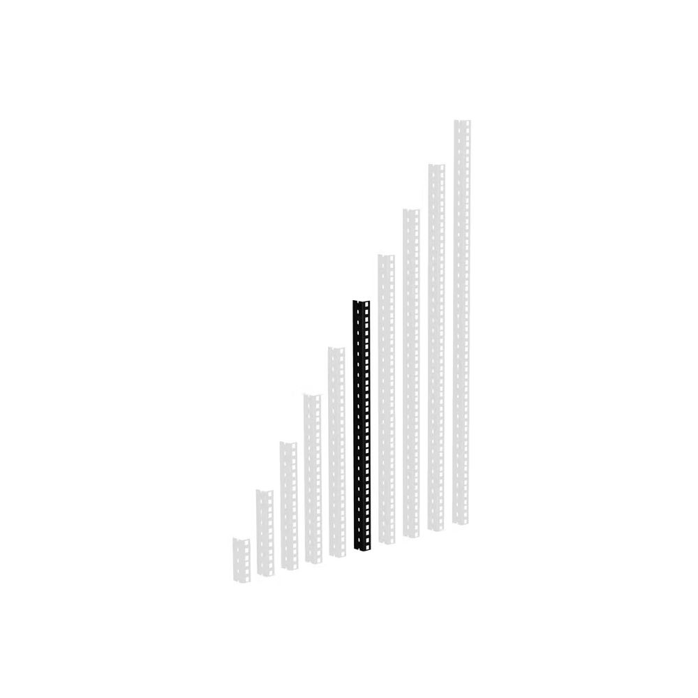 Adam Hall Rack Rail 12 Black | 12 U rack rail black