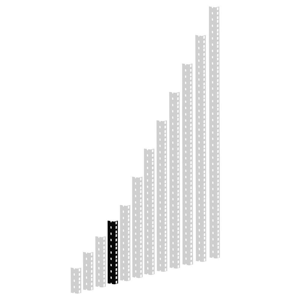 Adam Hall Rack Rail 05 Black | 5 U rack rail black